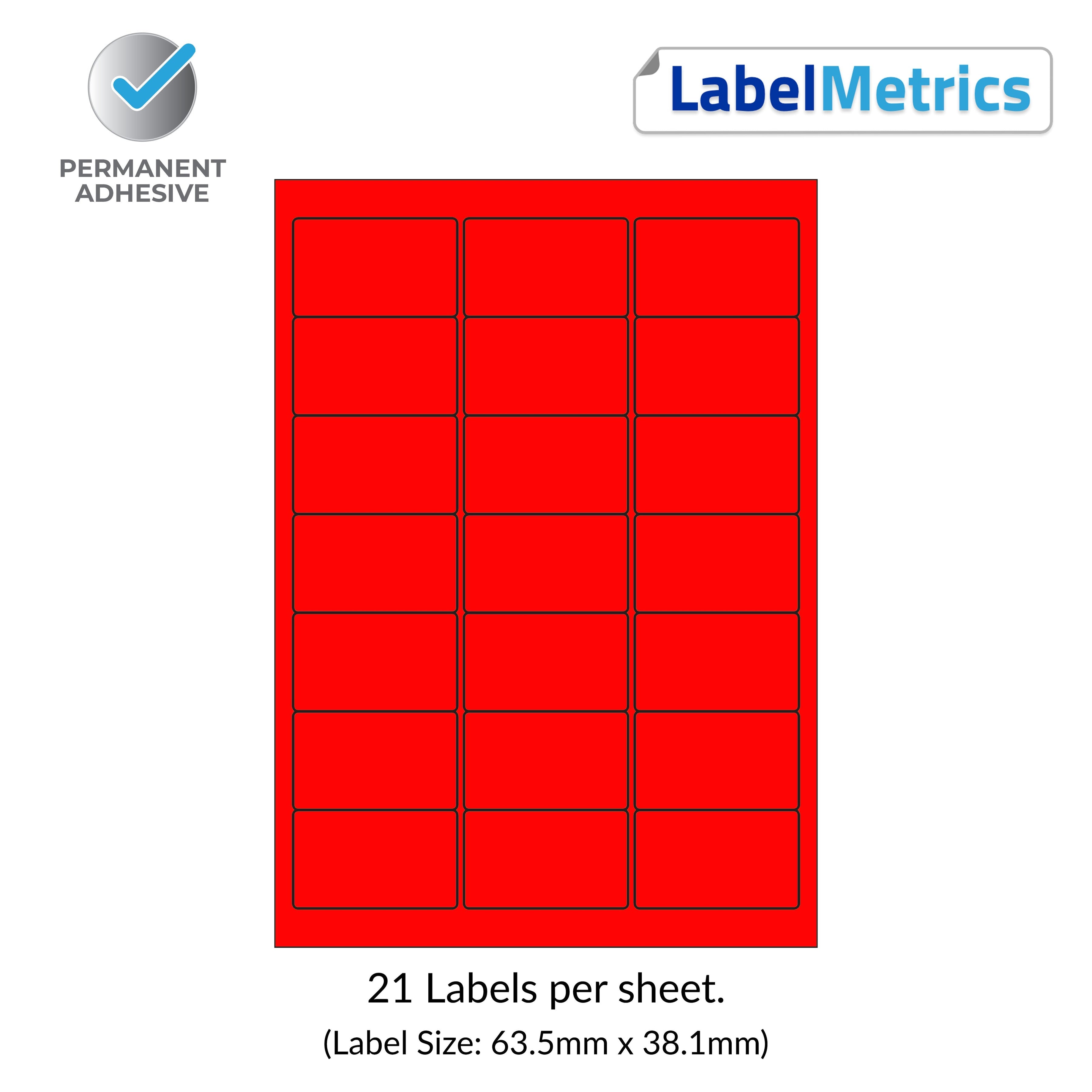 21 Per Sheet — LabelMetrics