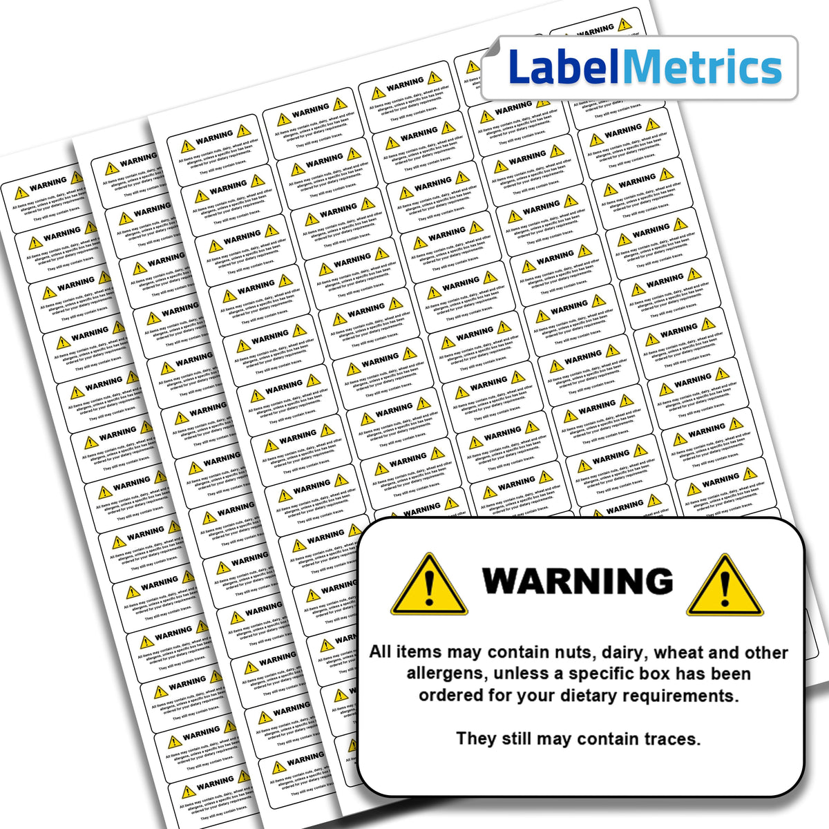 Brother Label Makers 1x2 Inch 500PCS Food Allergy Warning Labels ...